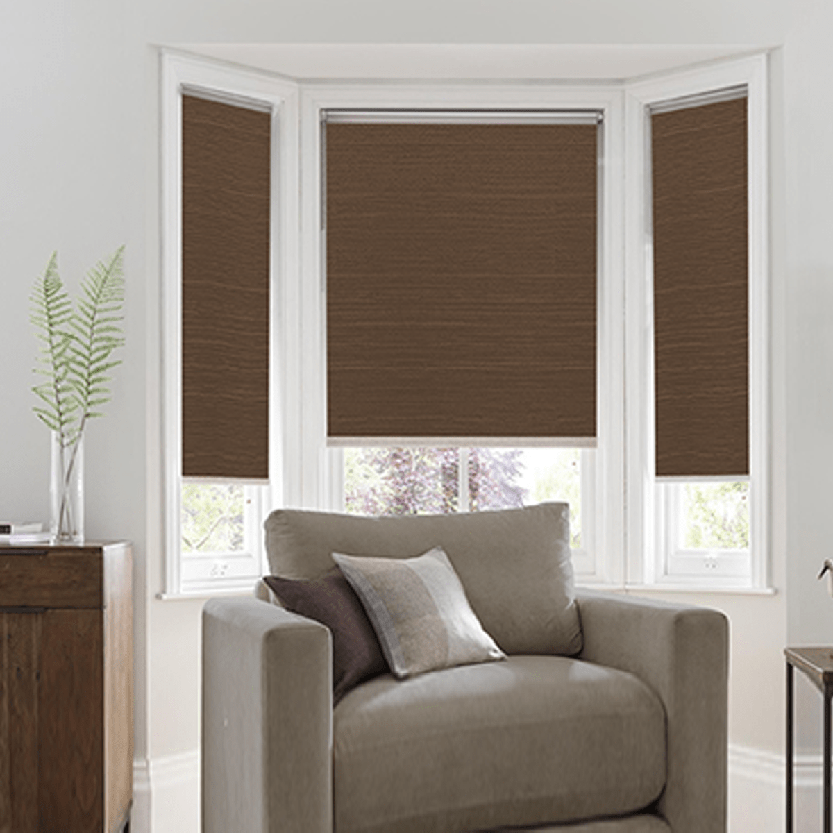 Linen Look Daylight Roller Shades | Brown – Magasins Hart | Hart Stores