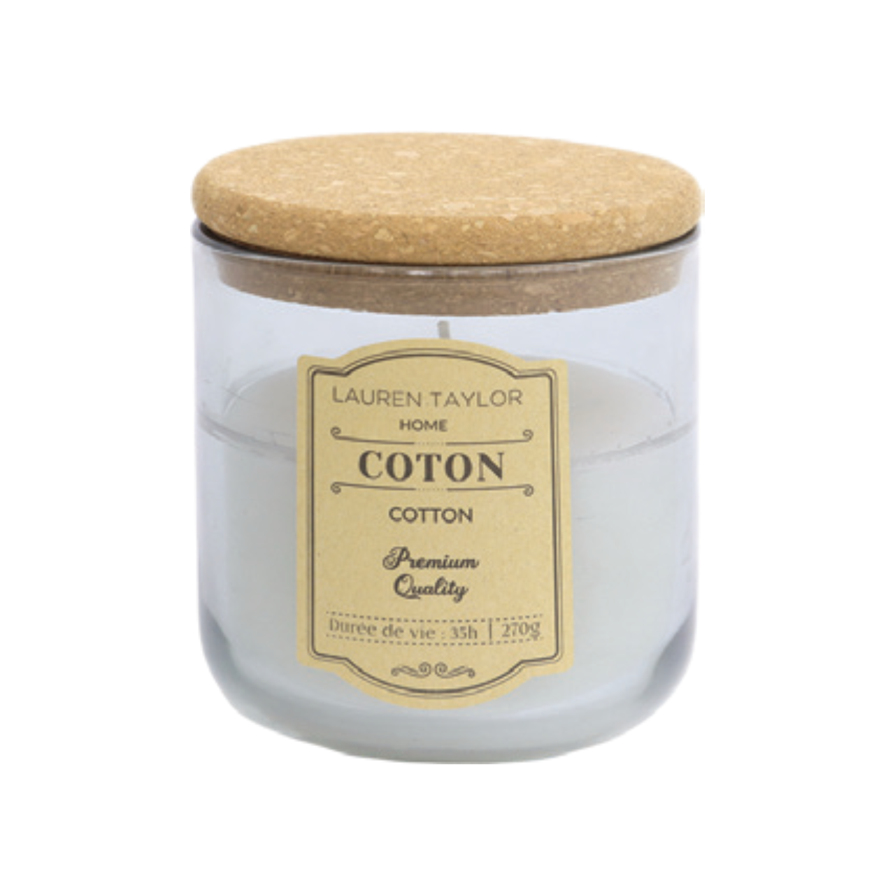 Bougie parfumée Cotton en verre avec couvercle en liège – Magasins Hart ...